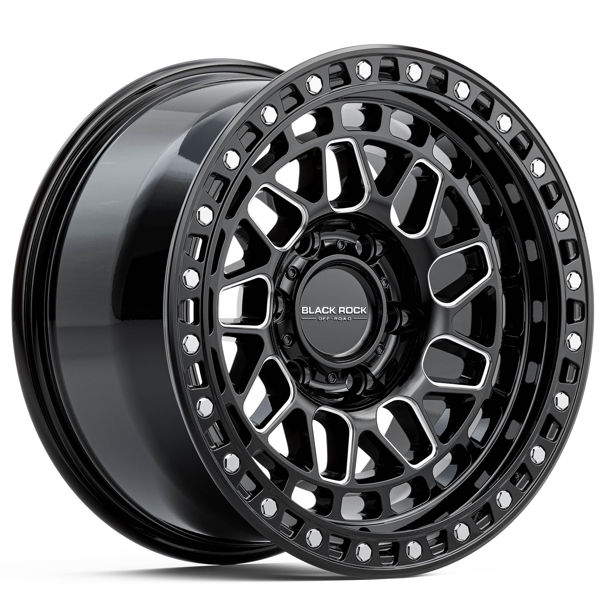 Gloss Black Truck Wheels 4x4 Wheels Black Rock Vulcan Gloss Black